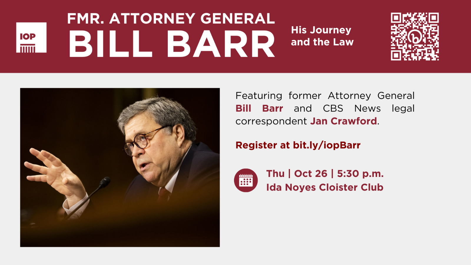 Former Attorney General Bill Barr: His Journey and the Law | Ida Noyes ...