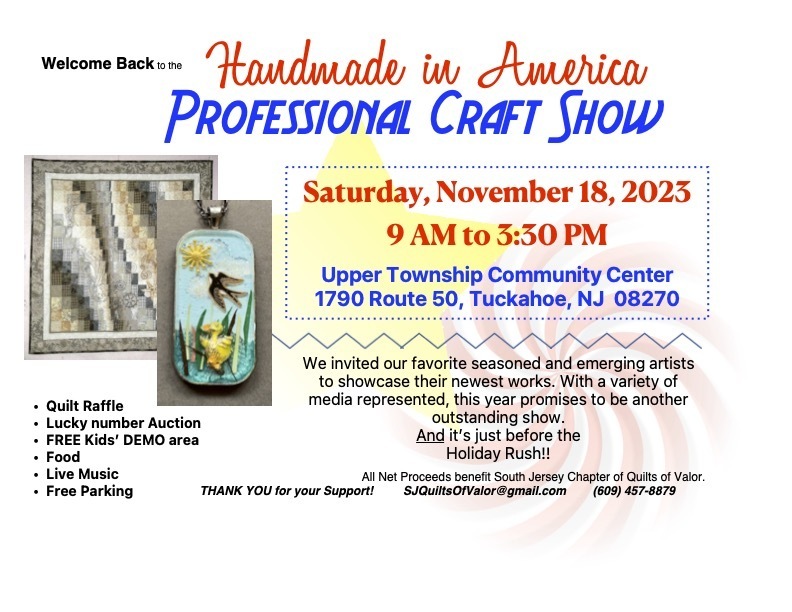 Handmade in America Professional Craft Show | Upper Township Community ...