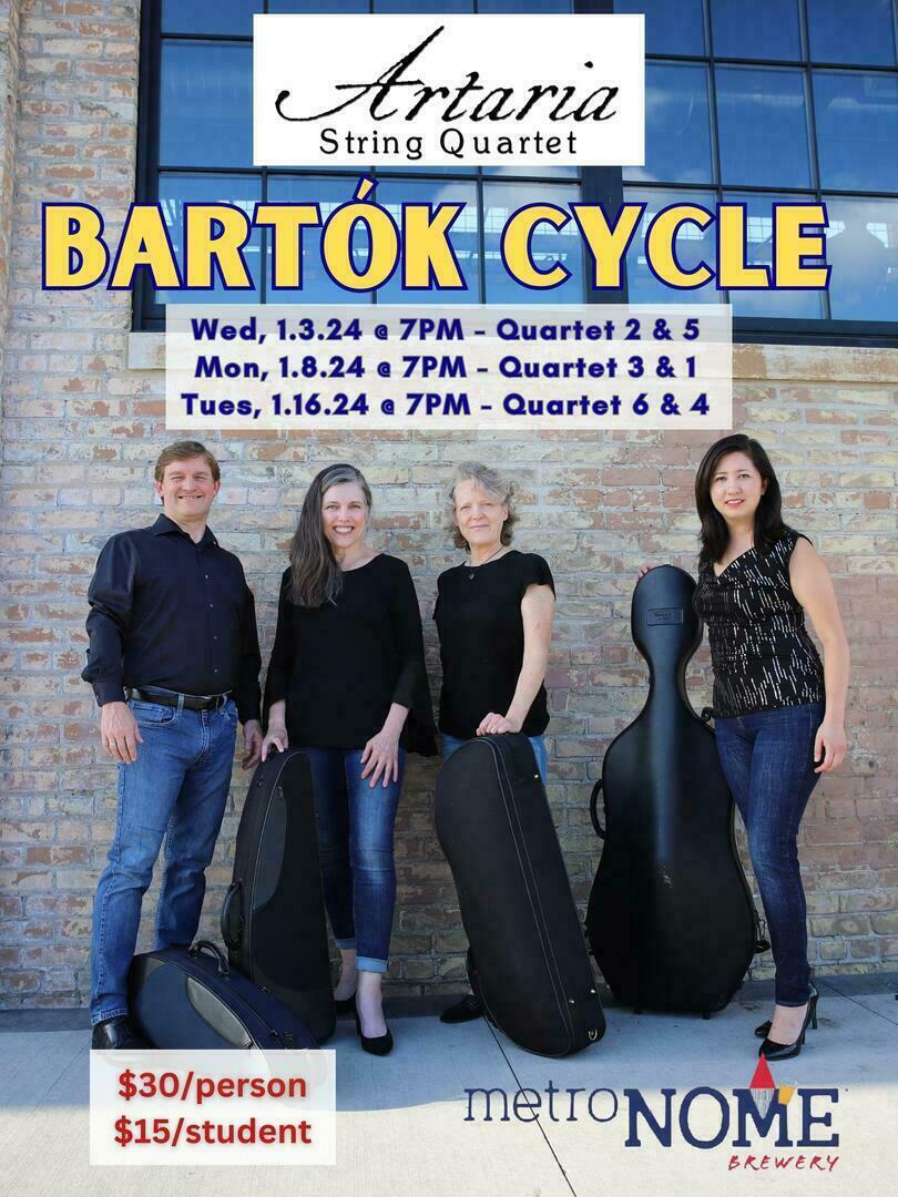 BARTOK STRING QUARTETS featuring The ARTARIA STRING QUARTET | MetroNOME Brewery | UpcomingEvents.com