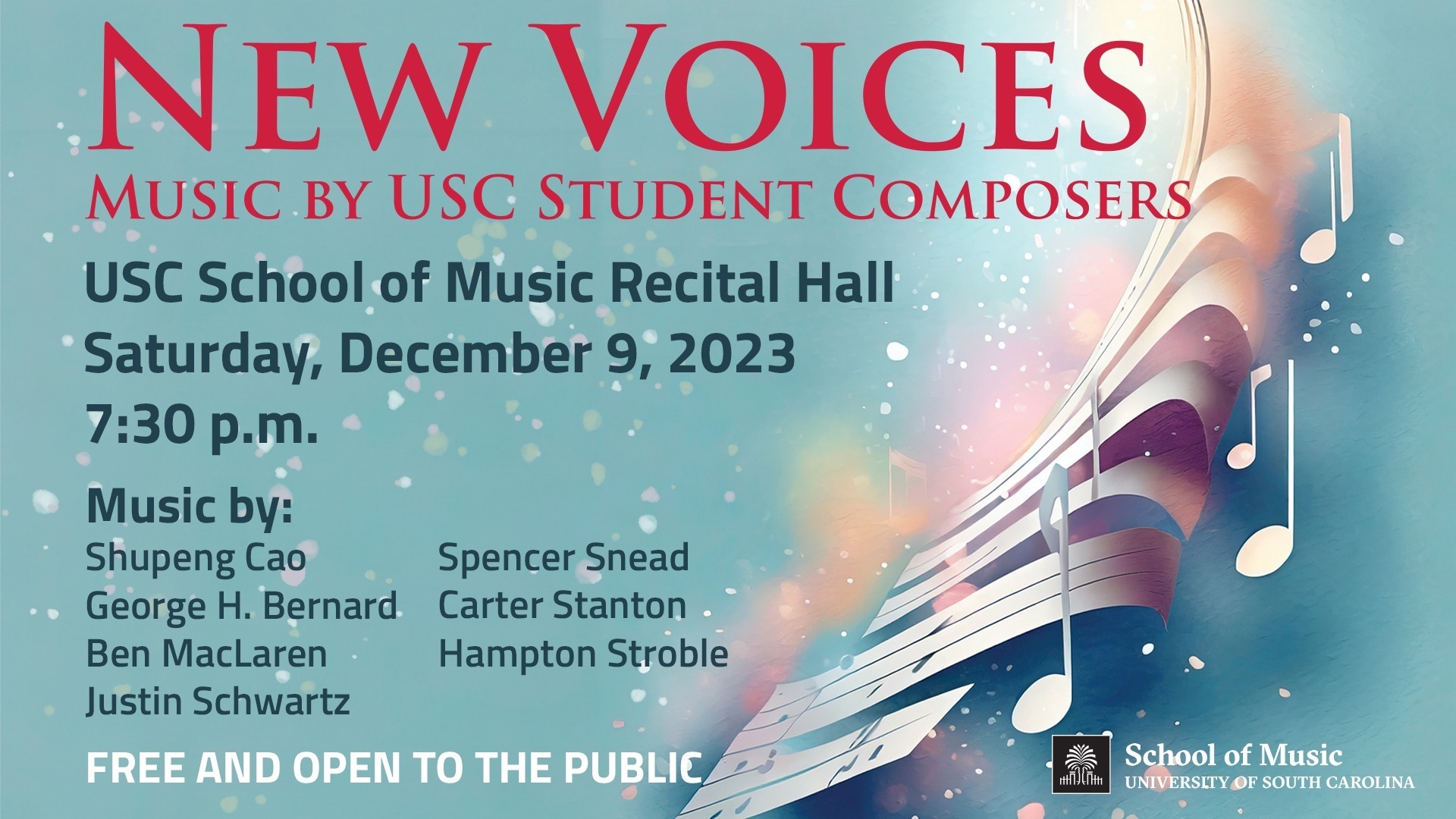 New Voices: Music by USC Student Composers | 813 Assembly St ...