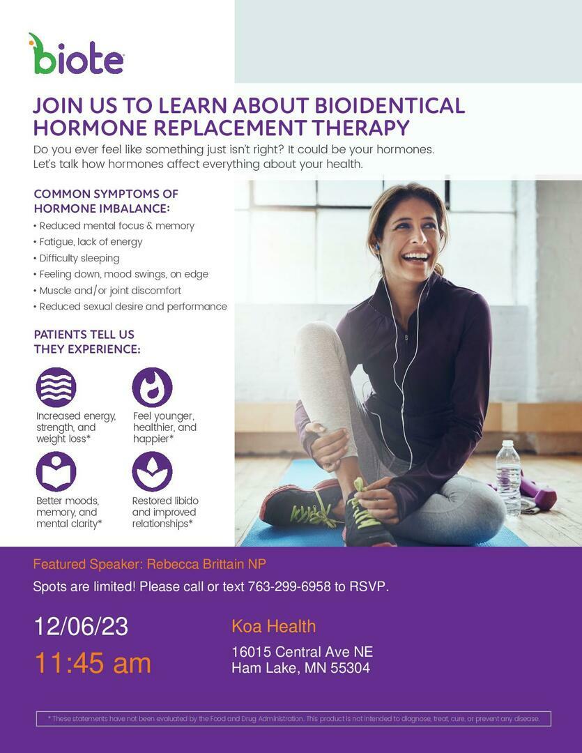 Koa Health and Wellness Informational event on Dec. 6th at 11:45 am ...