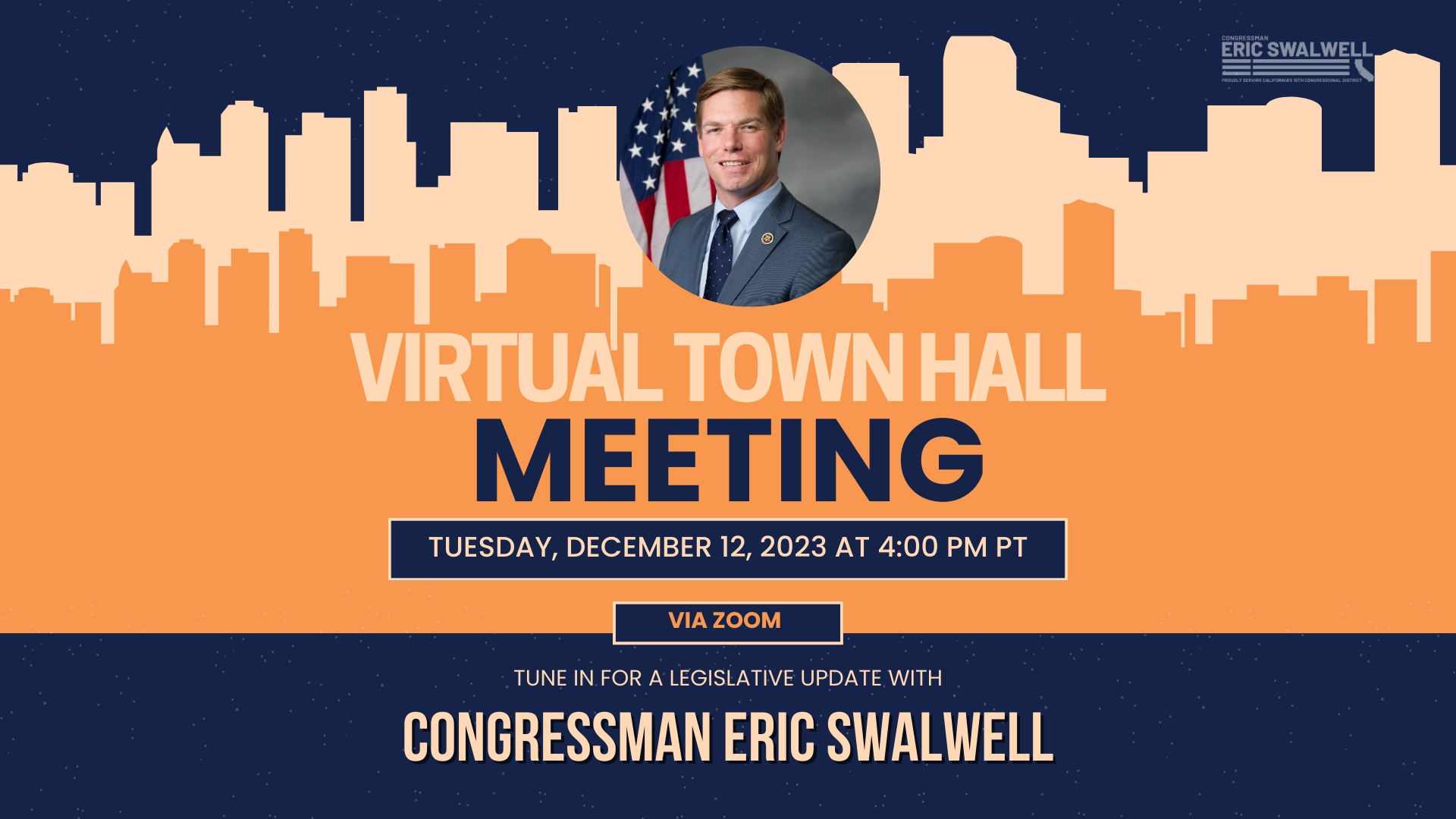 Congressman Eric Swalwell: Virtual Town Hall | Castro Valley ...