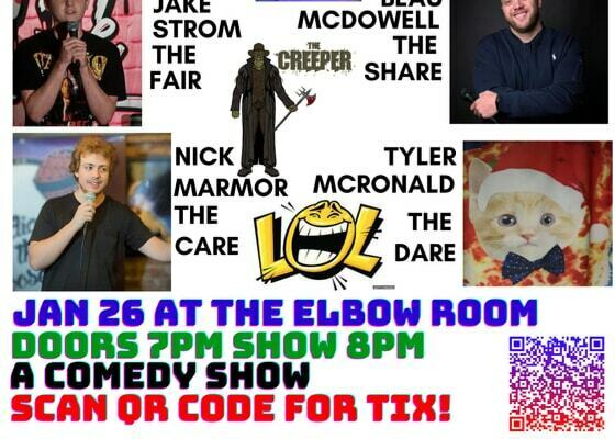 A COMEDY show! Brat Crash Creeper! At THE ELBOW ROOM! | The Elbow Room ...
