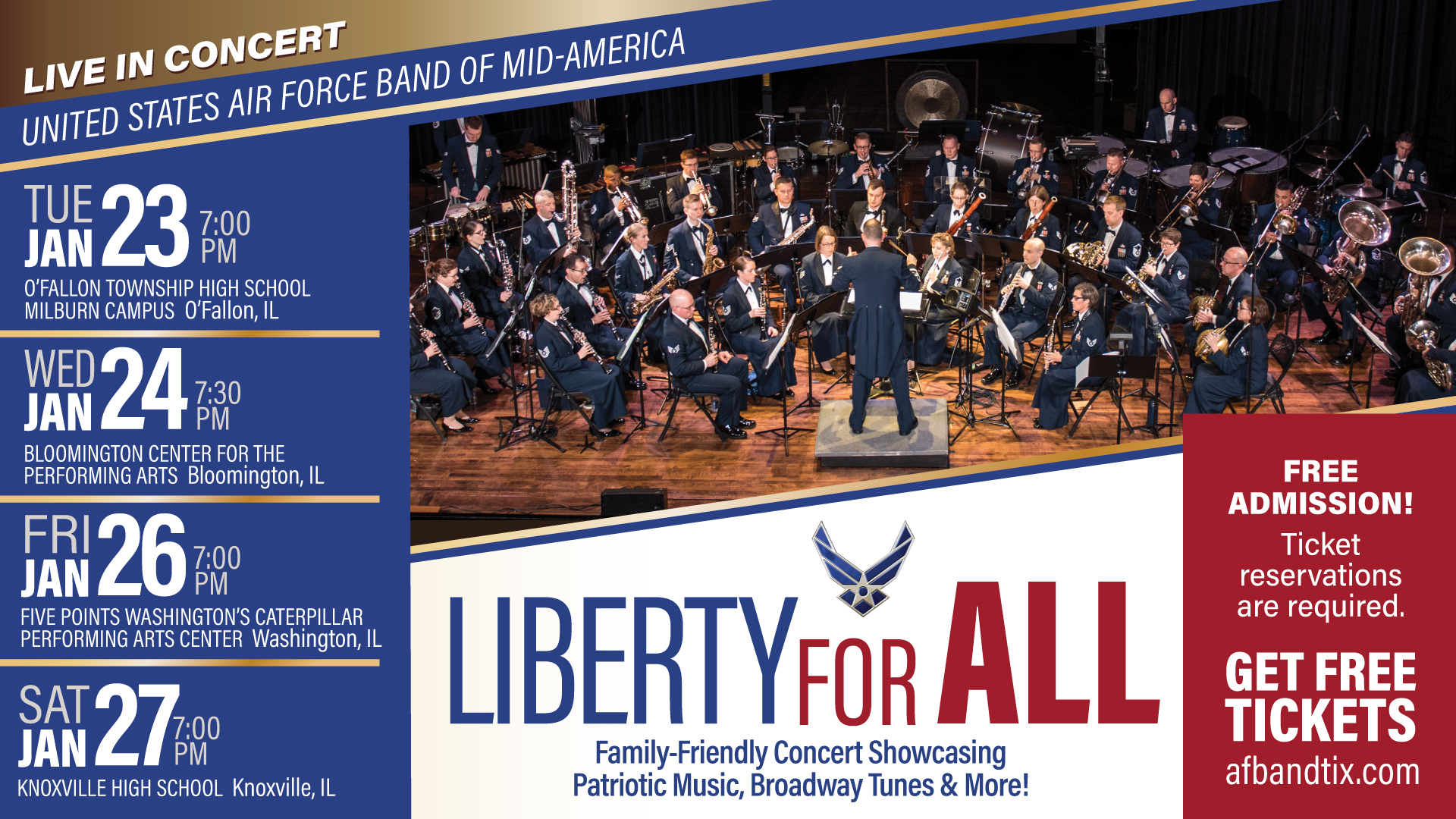 USAF Band of Mid-America Liberty For All Concert | Five Points ...