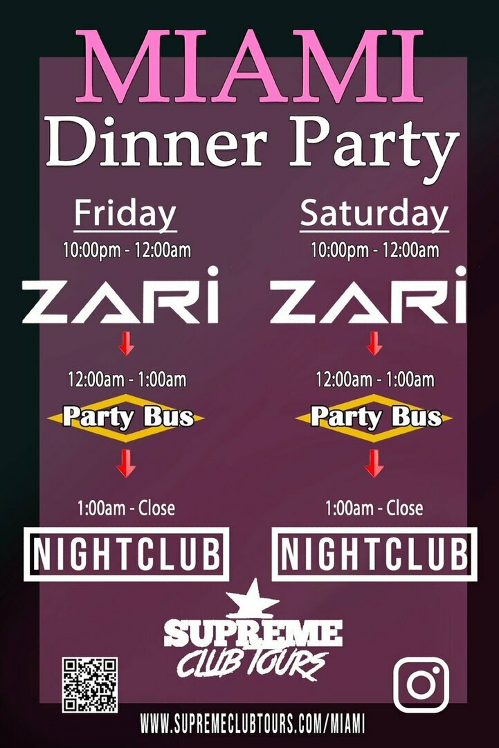 Miami Dinner Party with Nightclub Experience | Zari South Beach ...