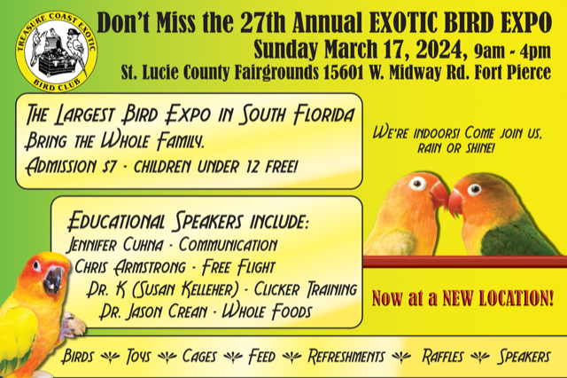 27th Annual Exotic Bird Expo | St Lucie County Fairgrounds ...