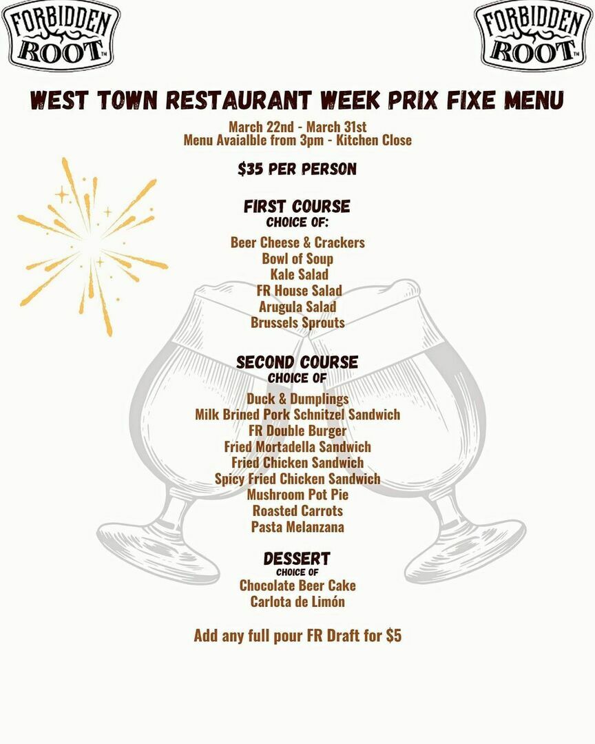 Celebrate West Town Restaurant Week at Forbidden Root! | Forbidden Root ...
