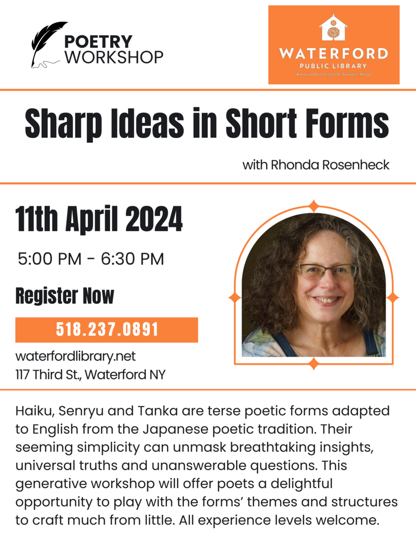 Sharp Ideas in Short Forms poetry workshop | Waterford Public Library ...