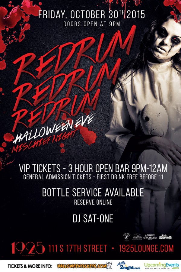 REDRUM at 1925 Lounge 2015 Tickets & Event Details | 1925 Cocktail ...