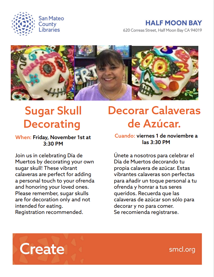 Sugar Skull Decorating | Half Moon Bay Library | UpcomingEvents.com