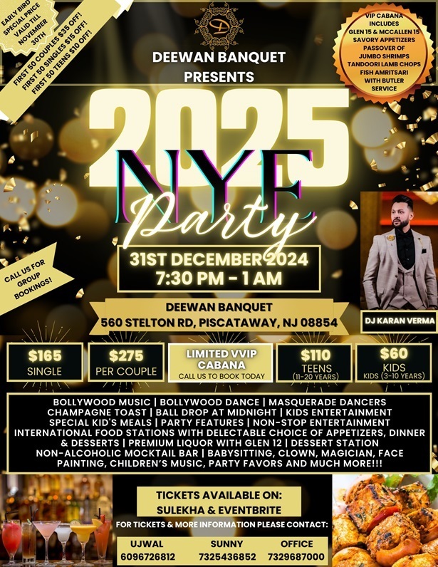 New Year's Eve 2025 at Deewan Banquet | Deewan Banquet | UpcomingEvents.com