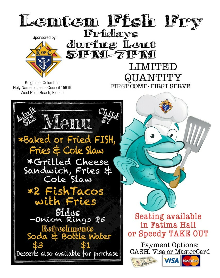 Lenten Fish Fry | Holy Name of Jesus Catholic Church | UpcomingEvents.com