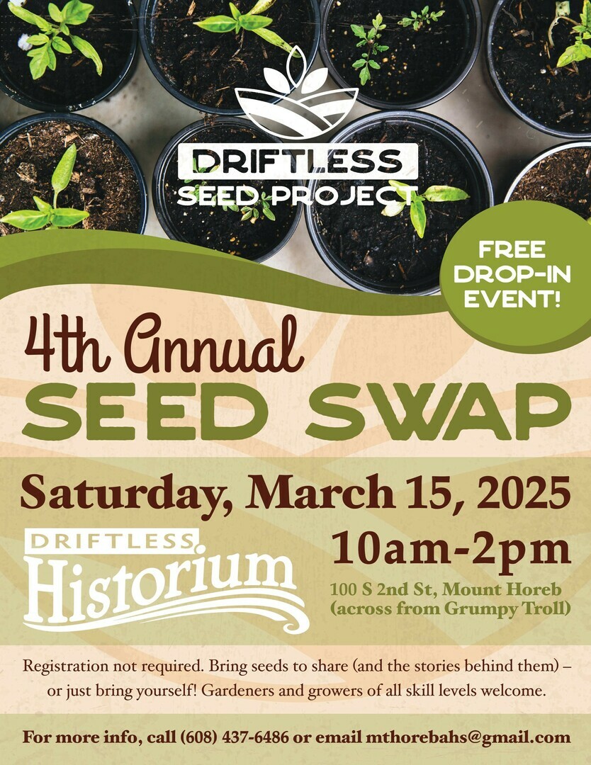 4th Annual Seed Swap | Driftless Historium & Mount Horeb Area ...