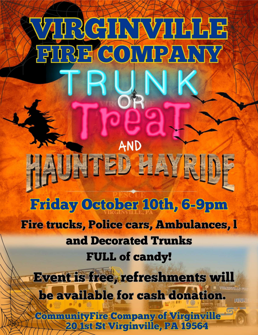 4th Annual Trunk or Treat at Virginville Fire Company | Community Fire ...