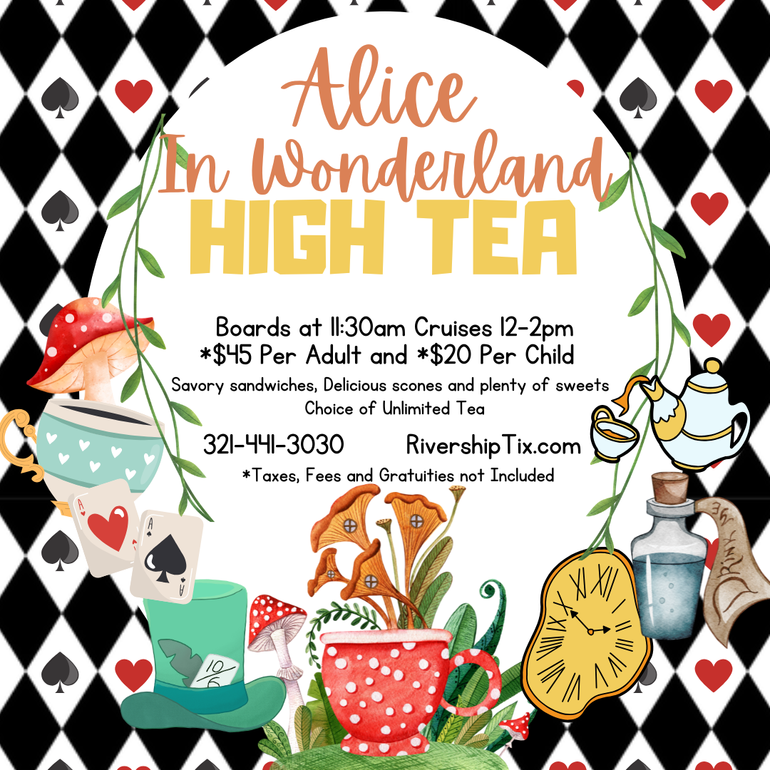 Alice in Wonderland Themed High Tea Dining Cruise in Sanford, Florida ...