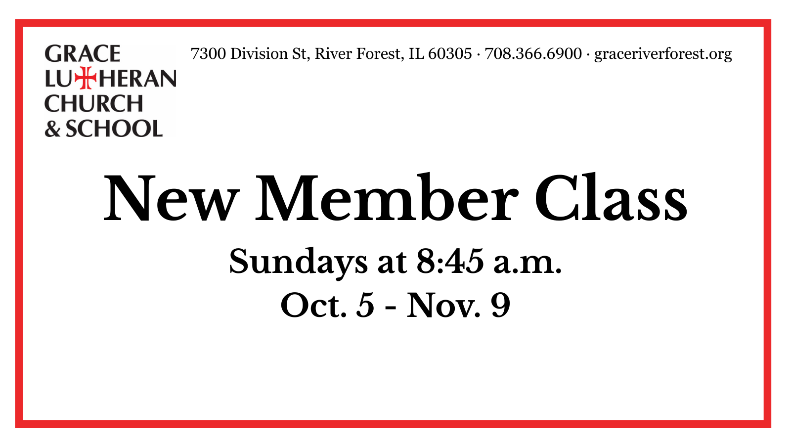 New Member Class | Grace Lutheran Church | UpcomingEvents.com