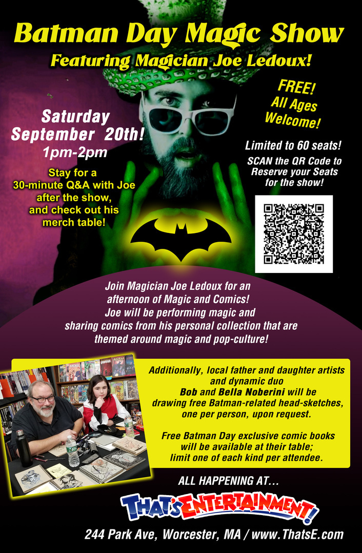 Batman Day Magic Show with Magician Joe Ledoux at That's Entertainment ...