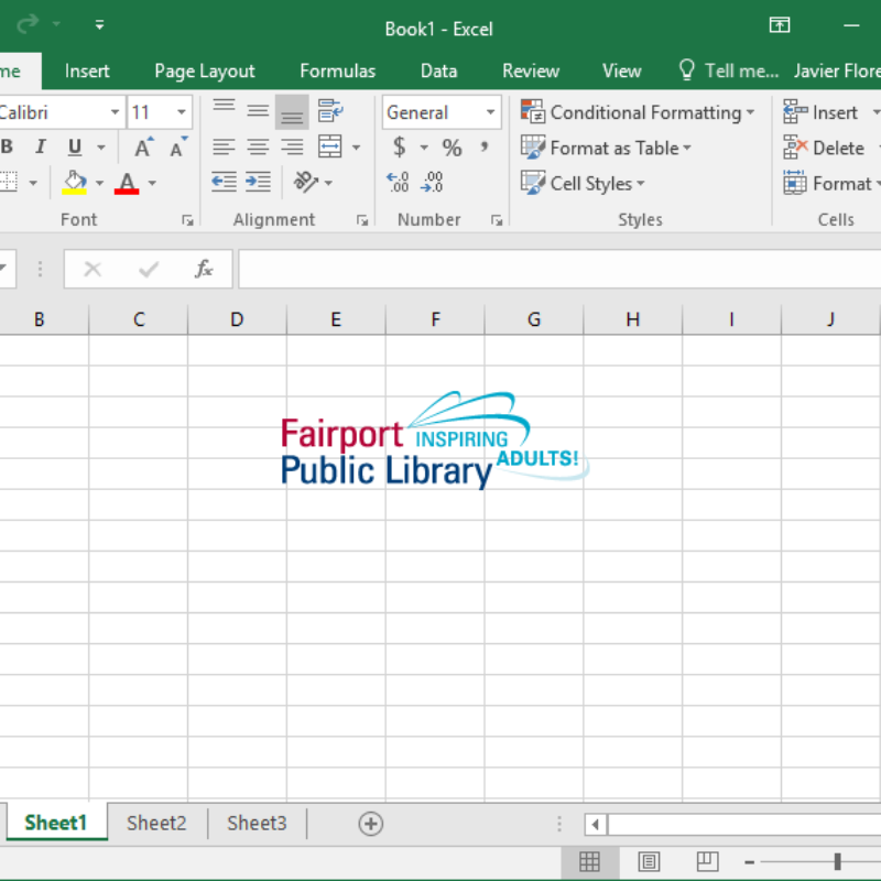 Create A Microsoft Excel Spreadsheet | Fairport Public Library ...