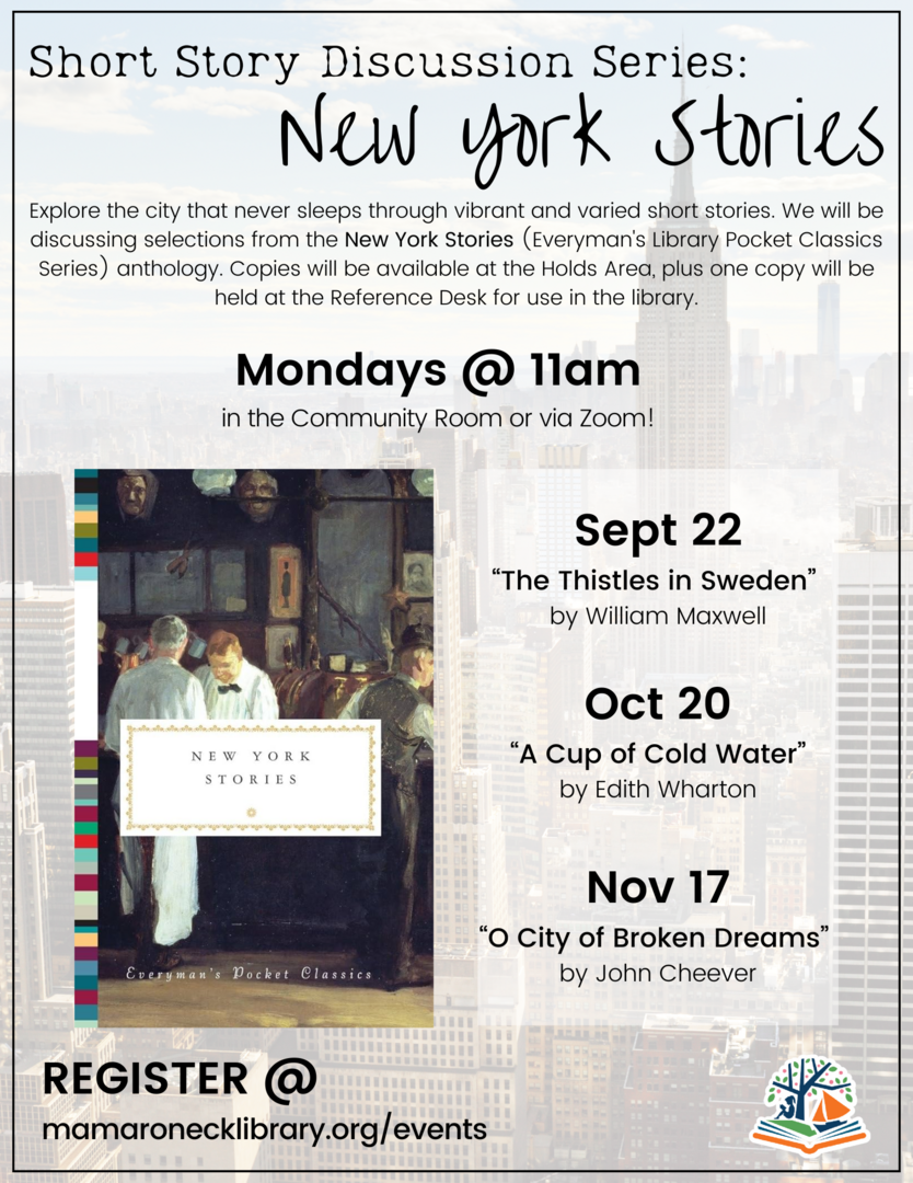 New York Stories | Mamaroneck Public Library District | UpcomingEvents.com