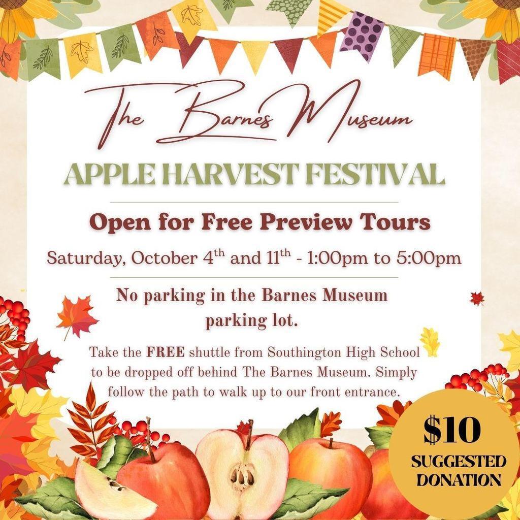 Apple Harvest Festival Preview Tours | Barnes Museum | UpcomingEvents.com