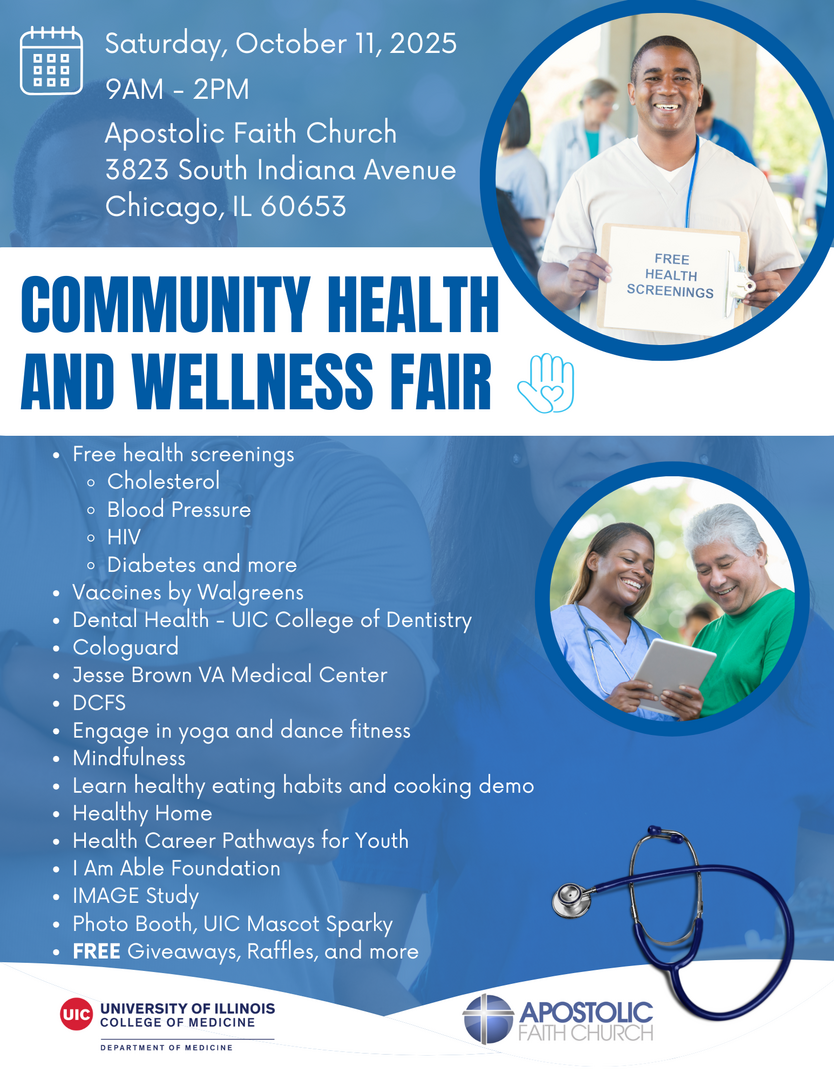 UIC Community Health and Wellness Fair - Free | Apostolic Faith Church ...
