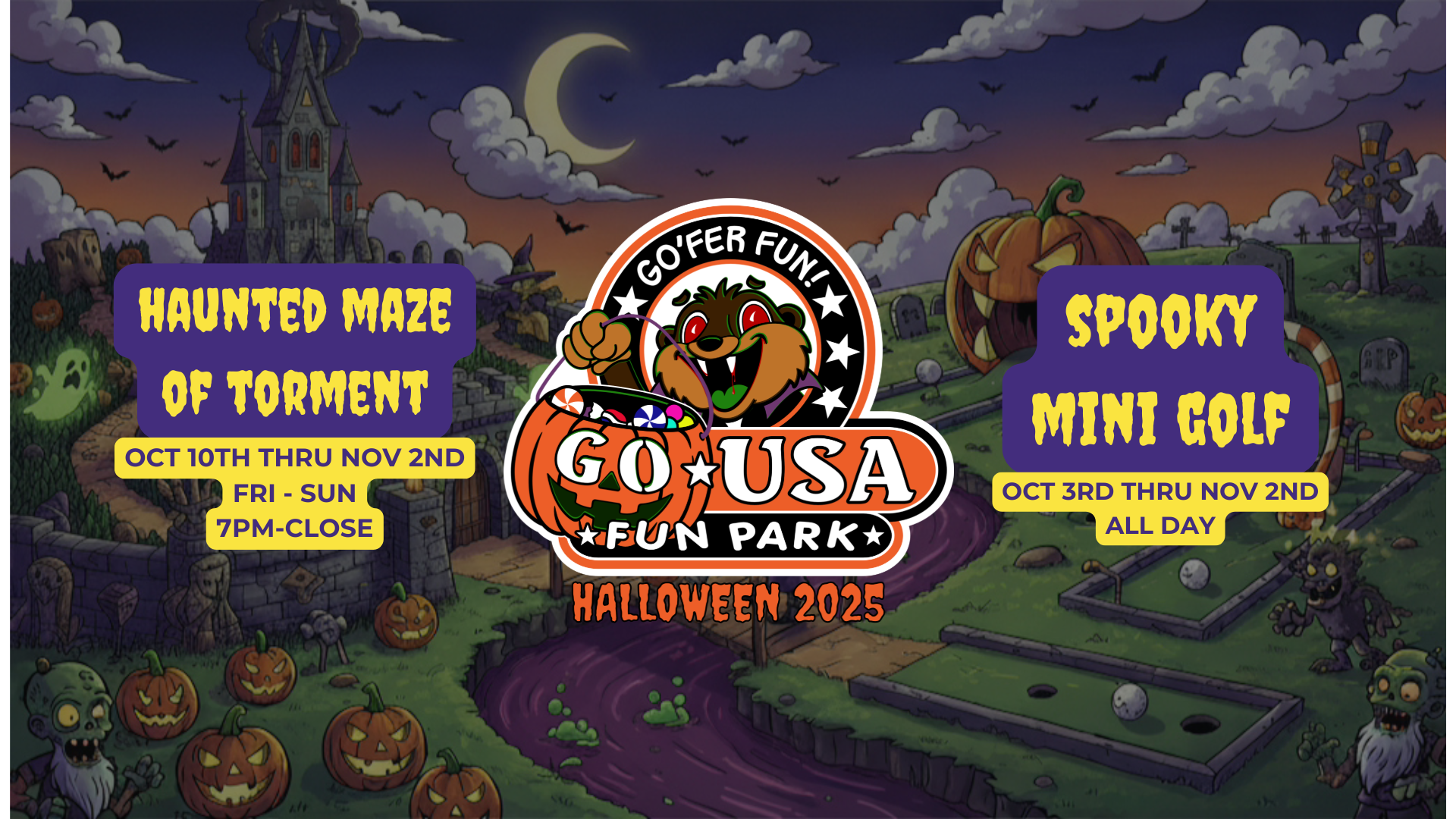 Spooky Mini Golf and Haunted Maze at GO USA Fun Park! | GO USA Fun Park ...