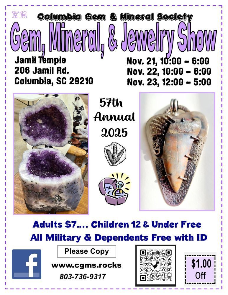 57th Annual Columbia Gem, Mineral and Jewelry Show | Jamil Shrine ...