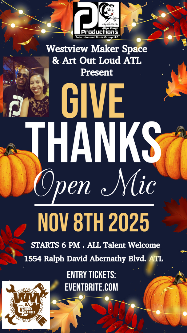 Art Out Loud Open Mic Variety Show: Give Thanks! Edition | Westview ...