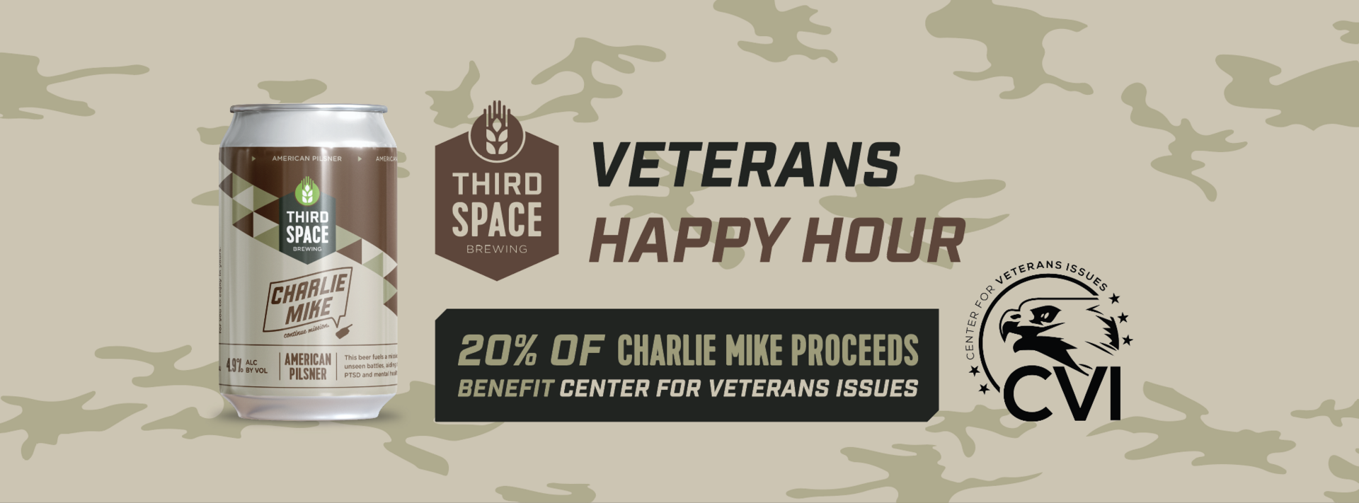 Charlie Mike Veterans Happy Hour | Third Space Brewing | UpcomingEvents.com
