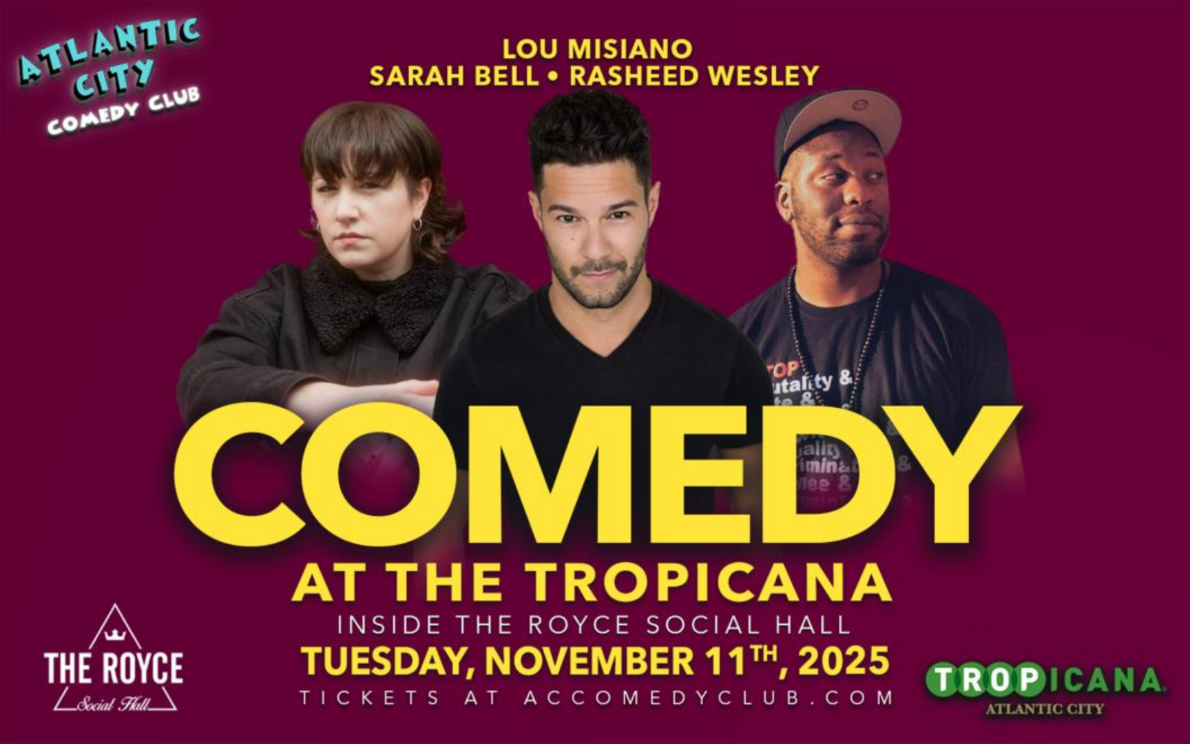 Rasheed Wesley, Sarah Bell, Lou Misiano | The Royce | UpcomingEvents.com