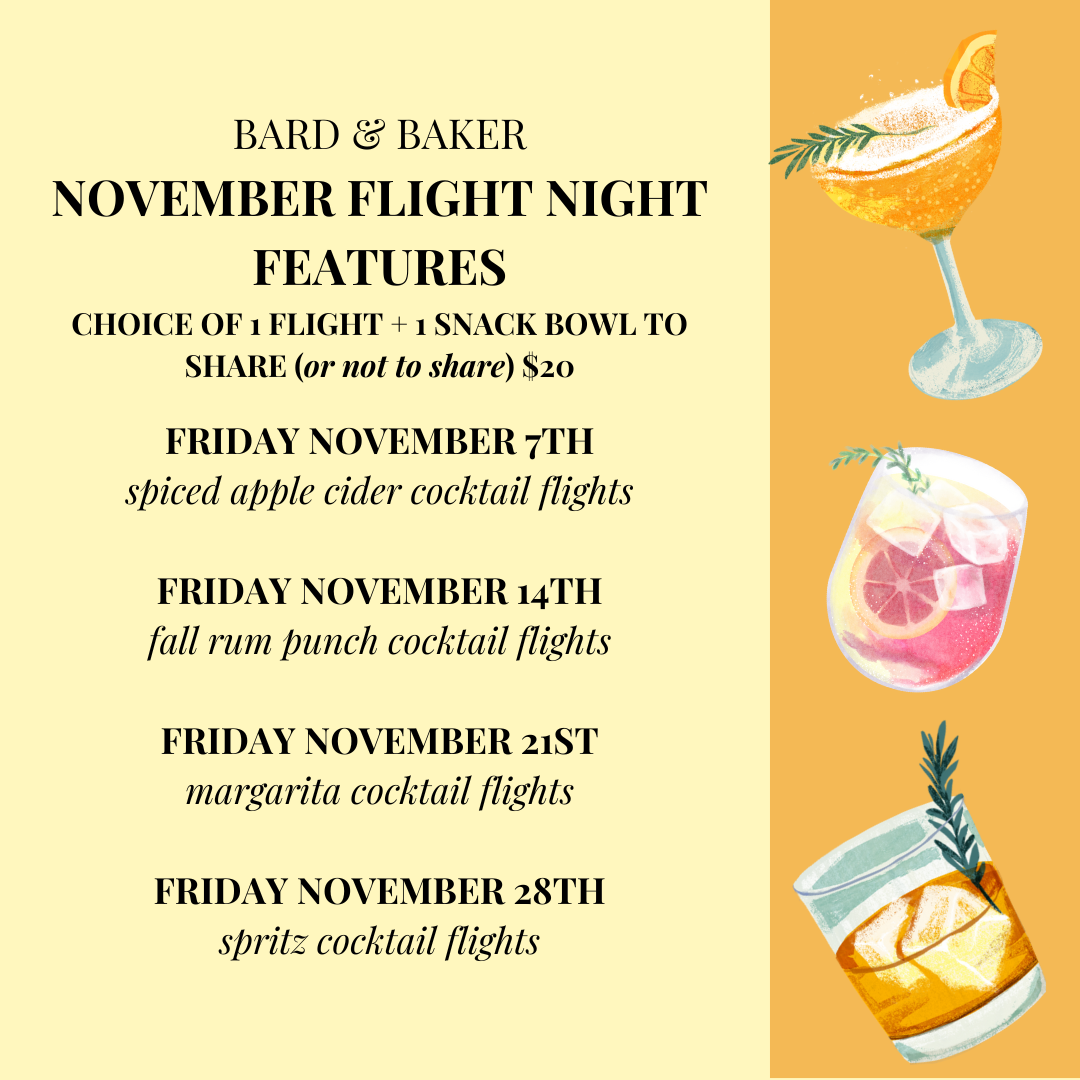 Flight Night Friday: Spritz Cocktail Flights at Bard & Baker in Troy ...