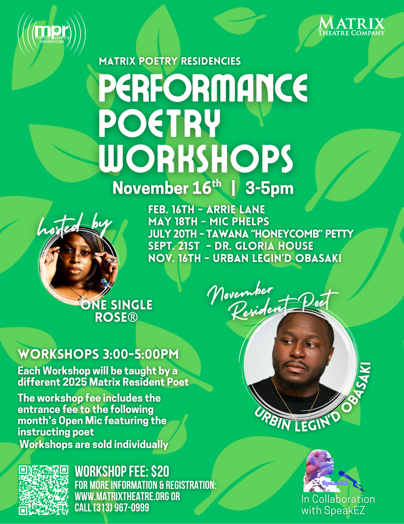 Performance Poetry Workshop with Urban Legin'd Obasaki | Matrix Theatre ...