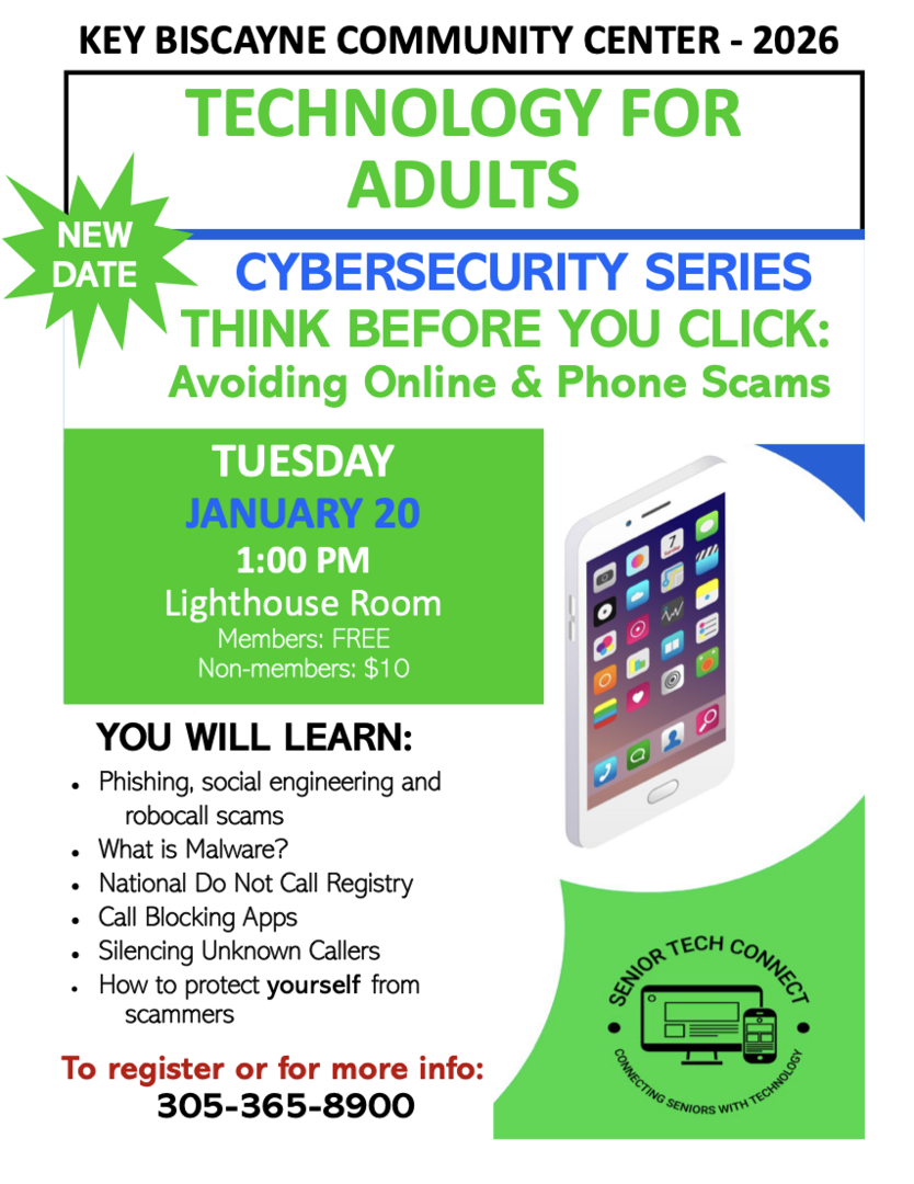 Technology For Adults | Key Biscayne Community Center | UpcomingEvents.com