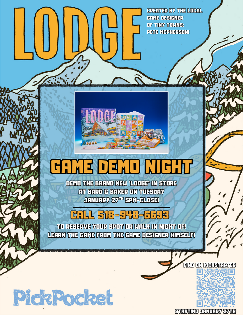 Board Game Demo Night: 'LODGE' by Peter McPherson at Bard & Baker in ...