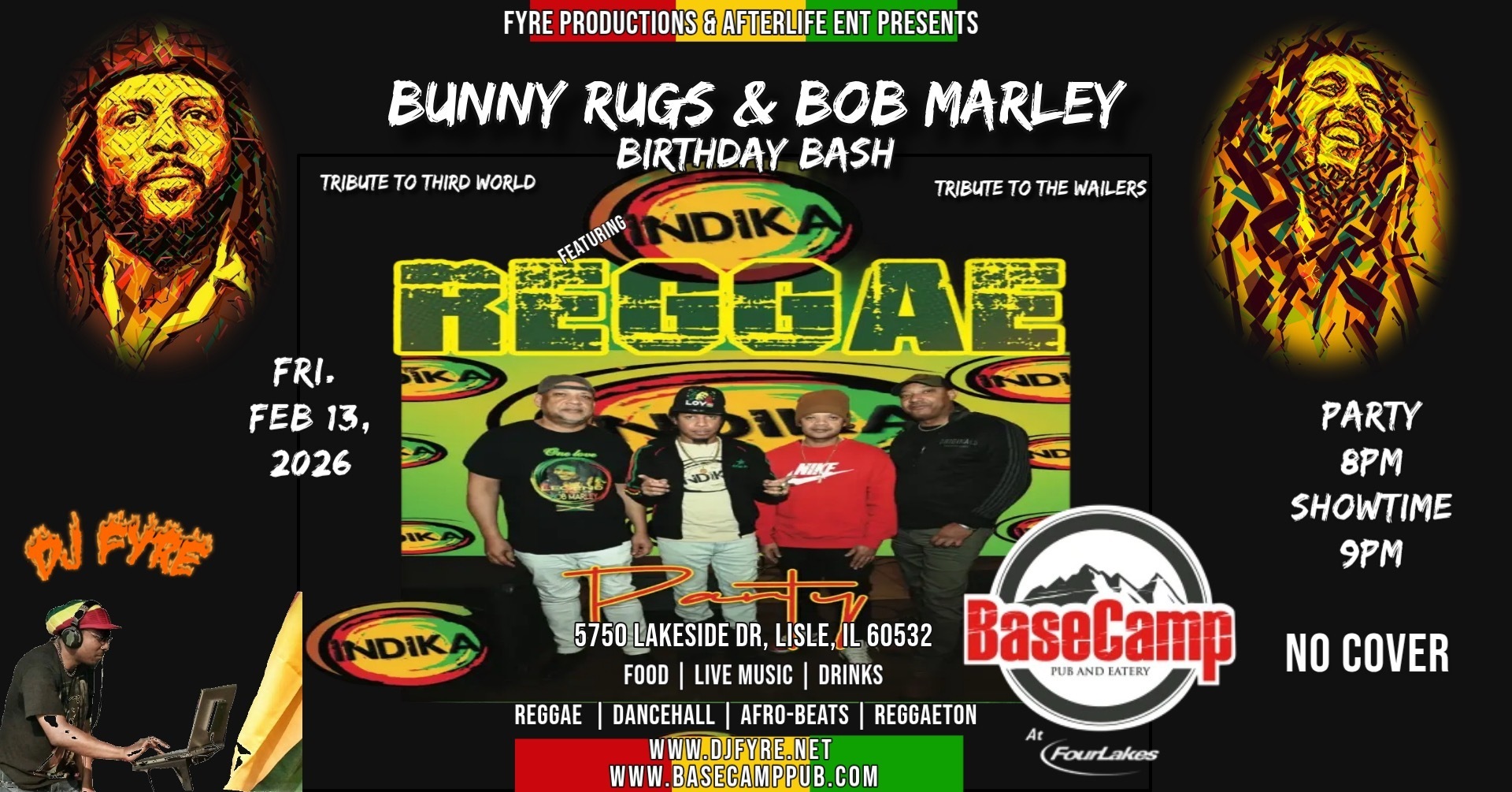 Bob Marley & Bunny Rugs Bday Reggae Bash Ft. Indika & Dj Fyre ...