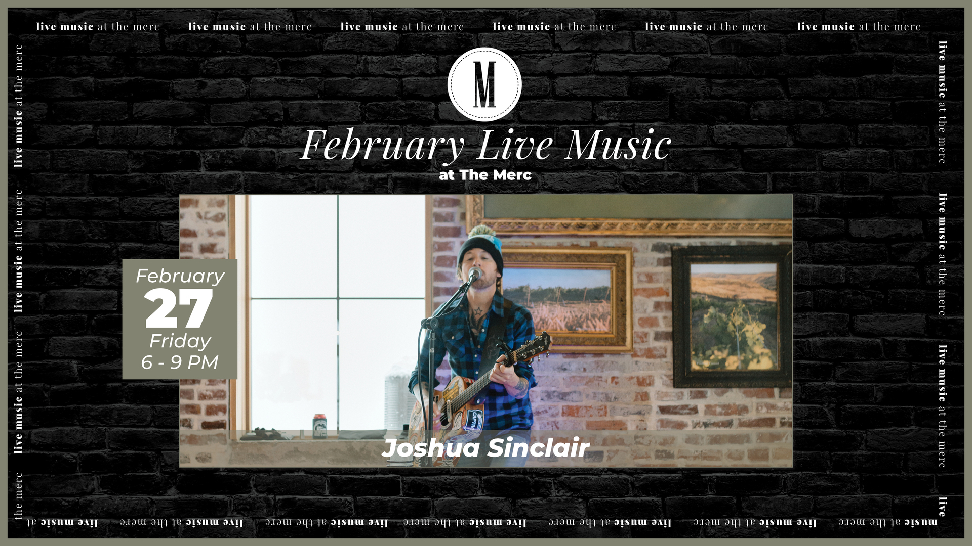 Live Music: Joshua Sinclair @ Middlebrook Mercantile | Middlebrook ...