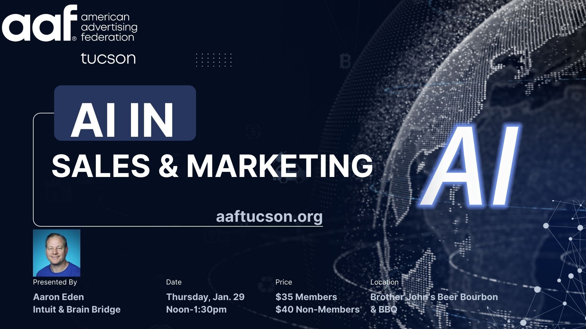 AI in Sales and Marketing with Aaron Eden | Brother John's Beer Bourbon & BBQ | UpcomingEvents.com