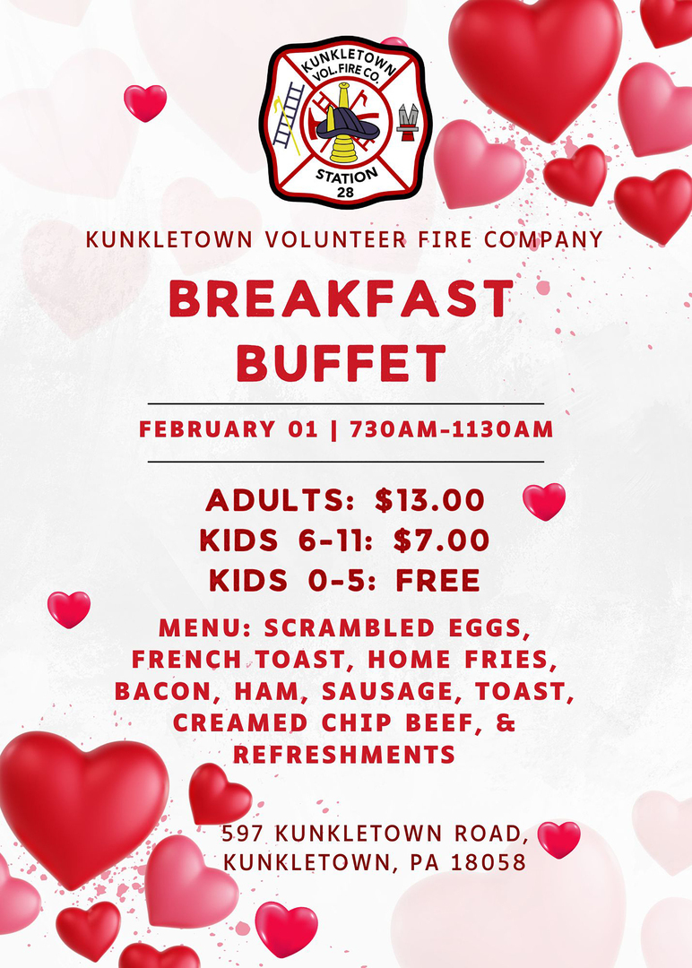 Kunkletown Volunteer Fire Company Buffet Breakfast | Kunkletown ...