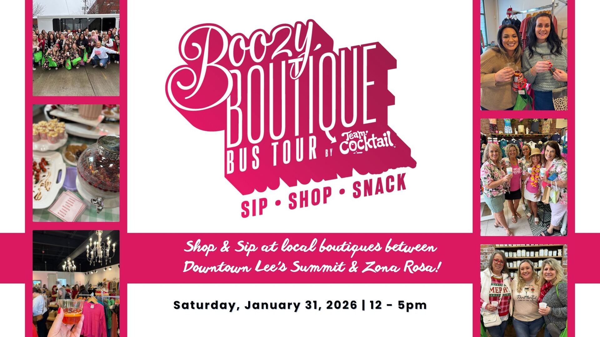 Boozy Boutique Bus Tour | Team Cocktail | UpcomingEvents.com