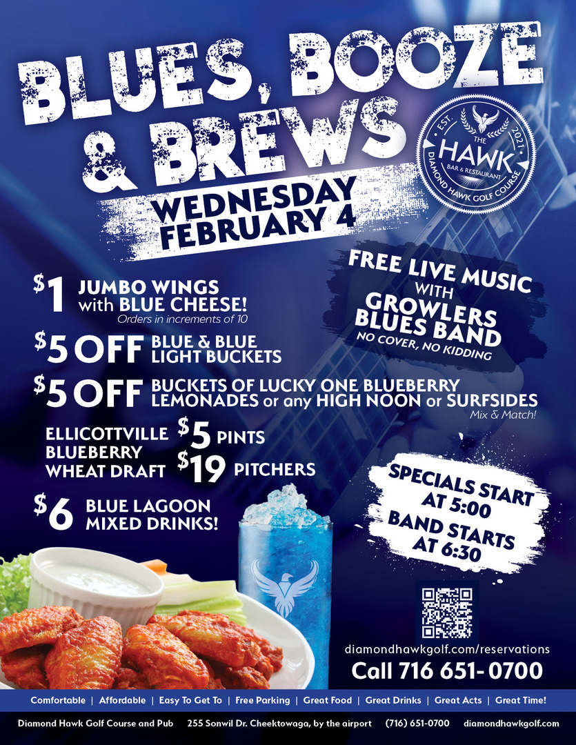 GROWLERS BLUES BAND at The Hawk! | Diamond Hawk Golf Course & Pub "The ...