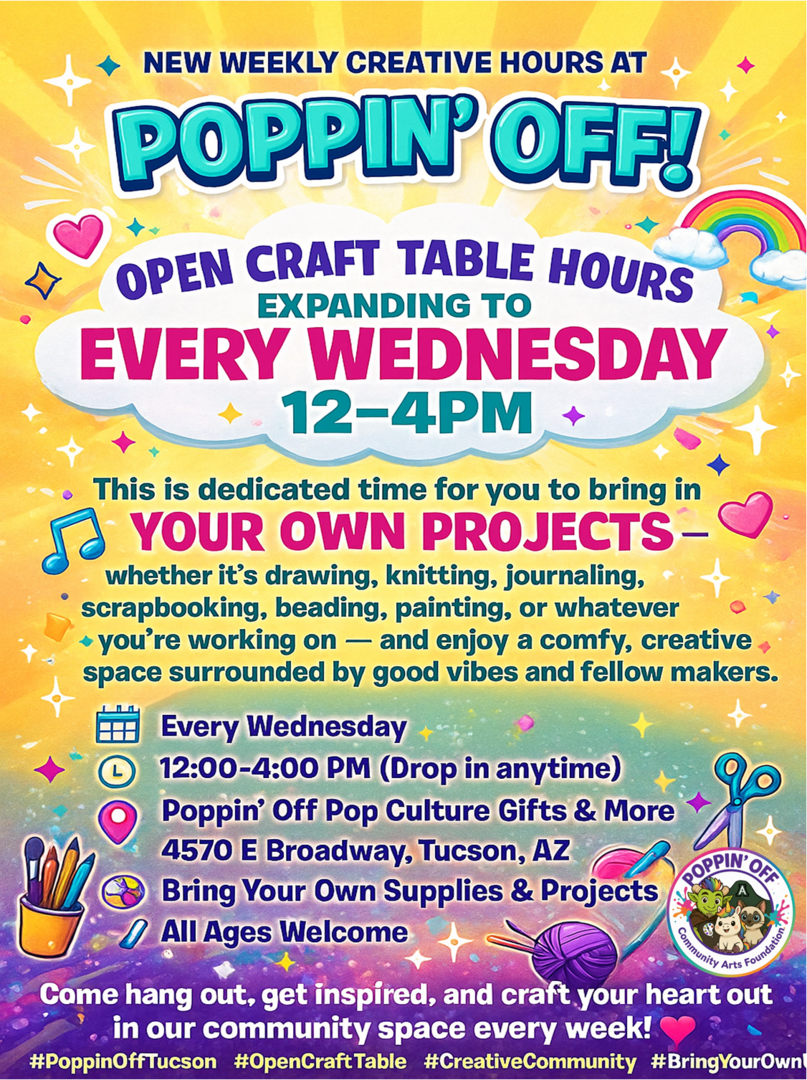 Open-Table Craft Hours @ Poppin' Off ️🎨 | Poppin' Off Pop Culture Gifts ...