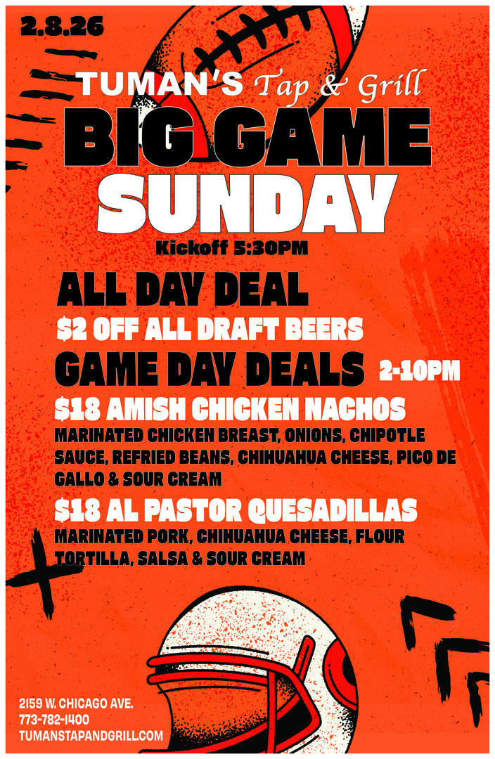 Big Game Sunday at Tuman’s Tap & Grill | Tuman's Tap and Grill ...
