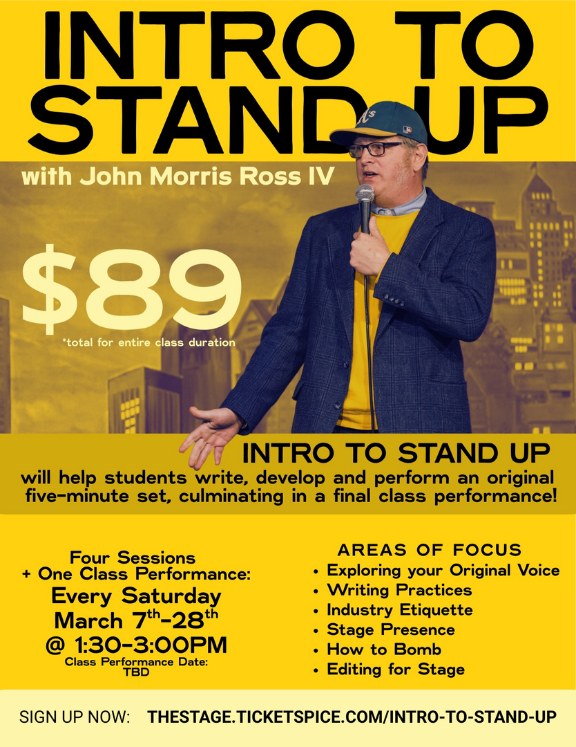 Intro to Stand Up Comedy Workshop- 4 week session at The Stage. Cameron ...