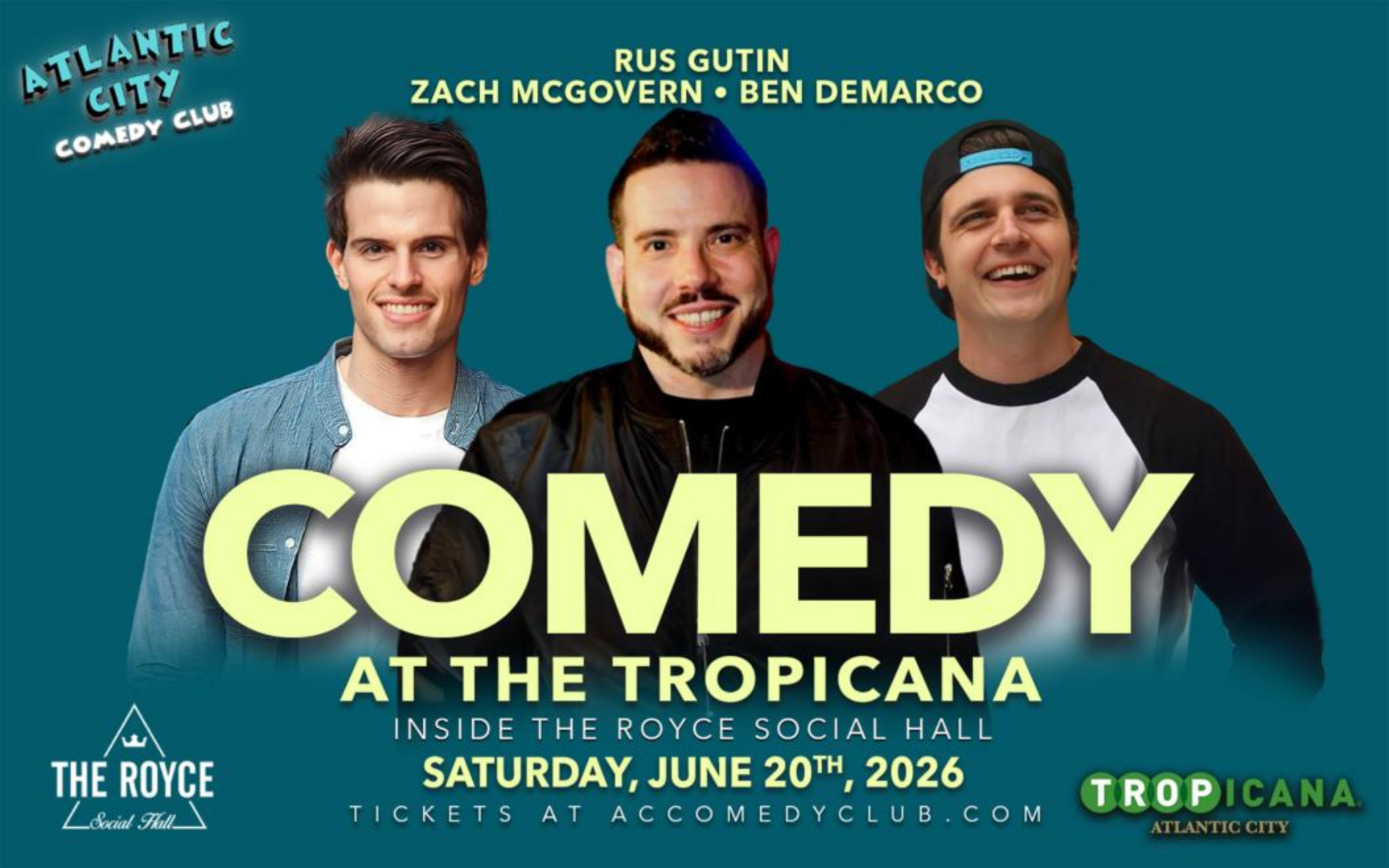 Ben DeMarco, Zach McGovern, Rus Gutin | Atlantic City Comedy Club ...