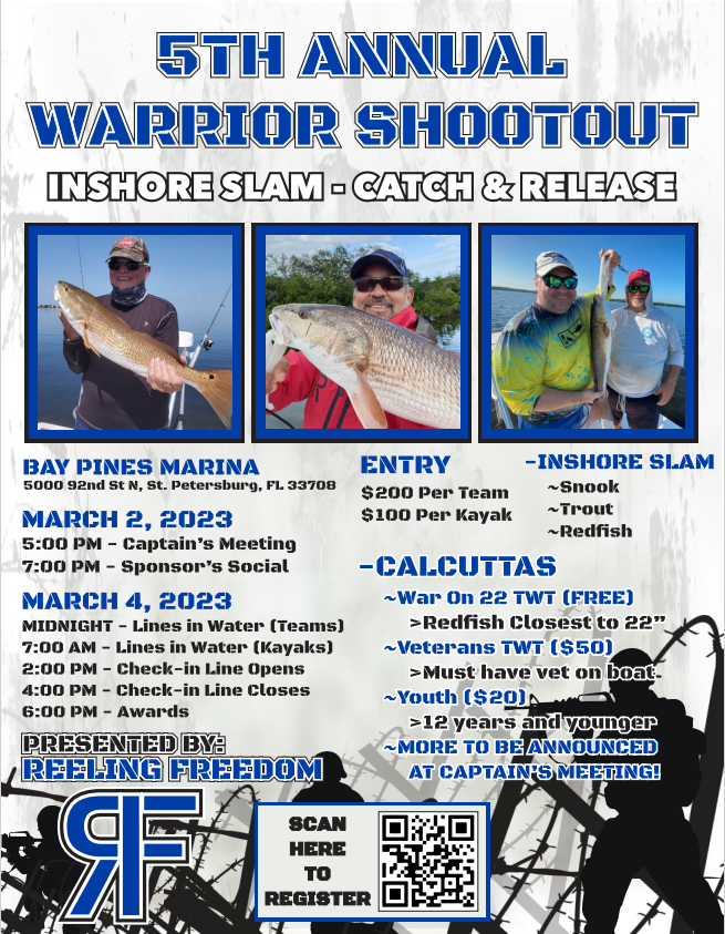 2023 Reeling Freedom Warrior Shoot out Inshore Fishing Tournament | Bay ...