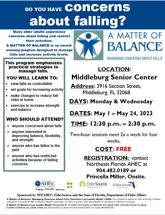 A Matter of Balance Program for people 60 and over | Weigel Senior ...